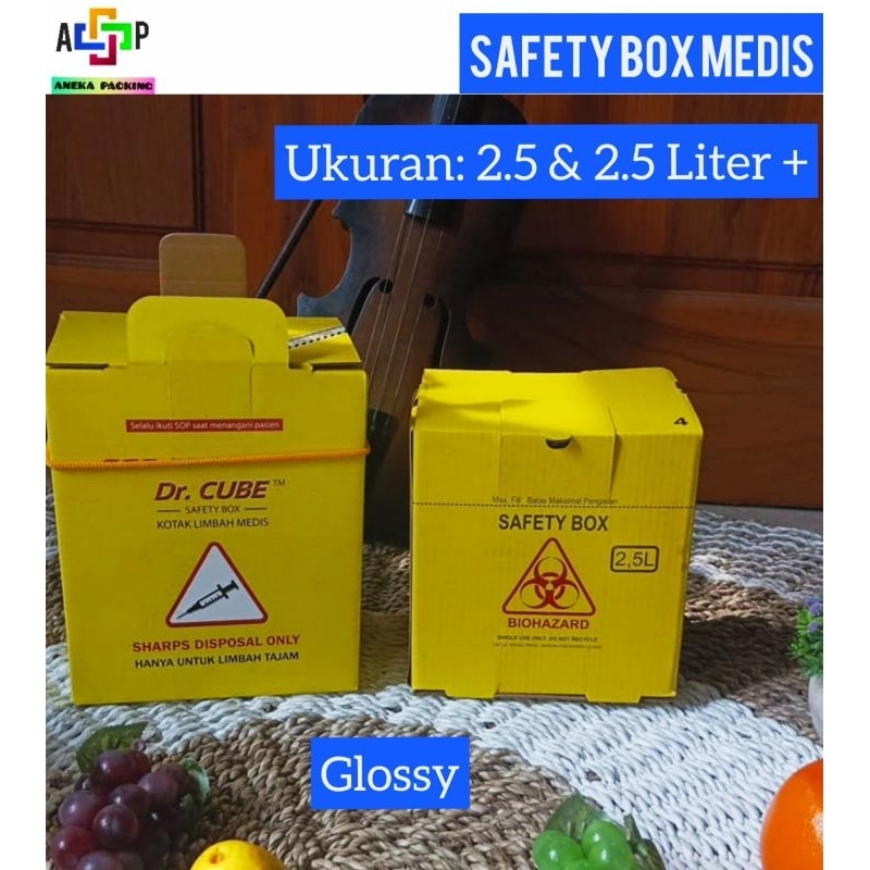 Jual Safety Box Medis 2.5 Liter & 2.5 Liter +( Lengkap)(Glossy/Coating ...