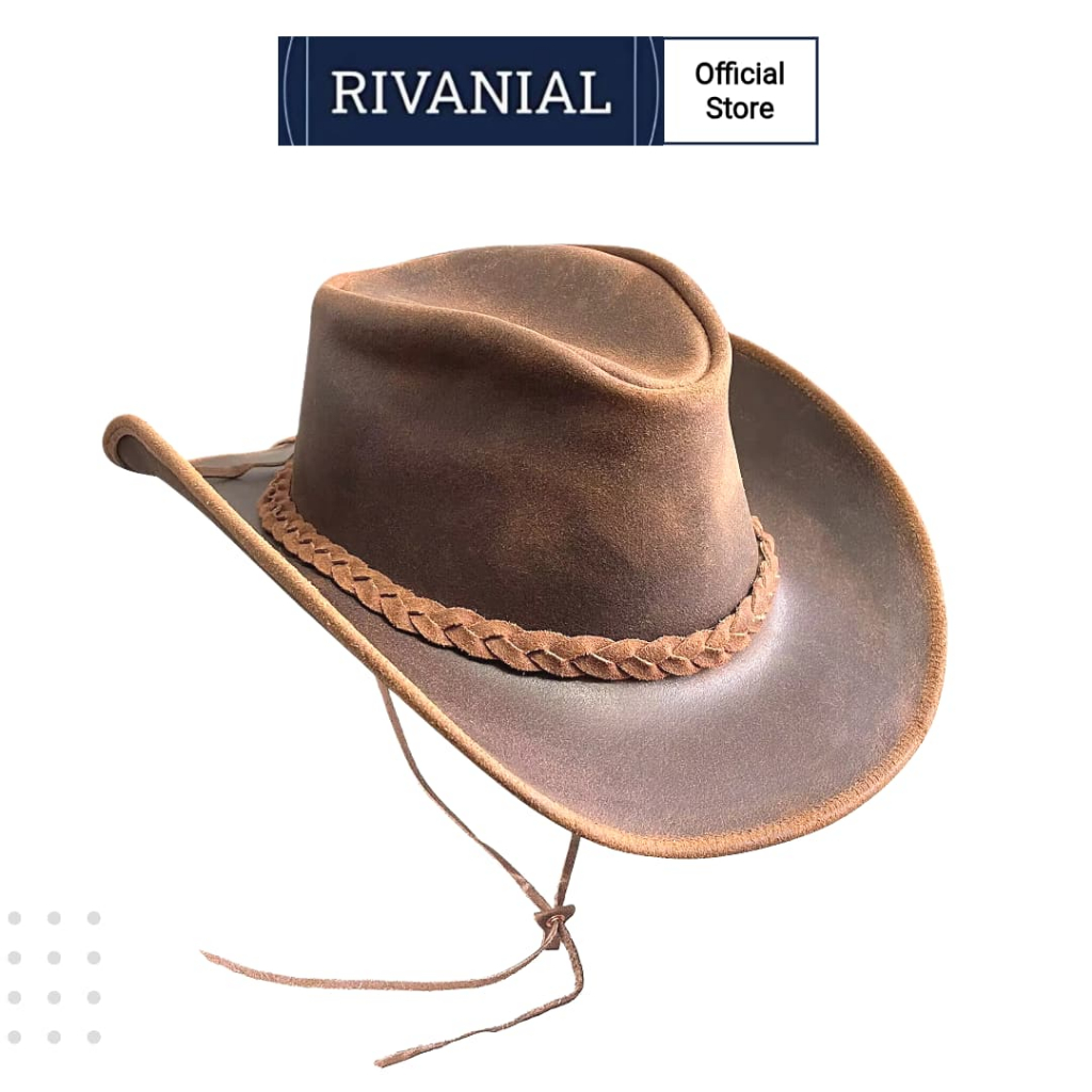 Jual RIVANIAL Topi Pria Cowboy Coboy Coboi Koboy Koboi Kulit Sapi Asli ...