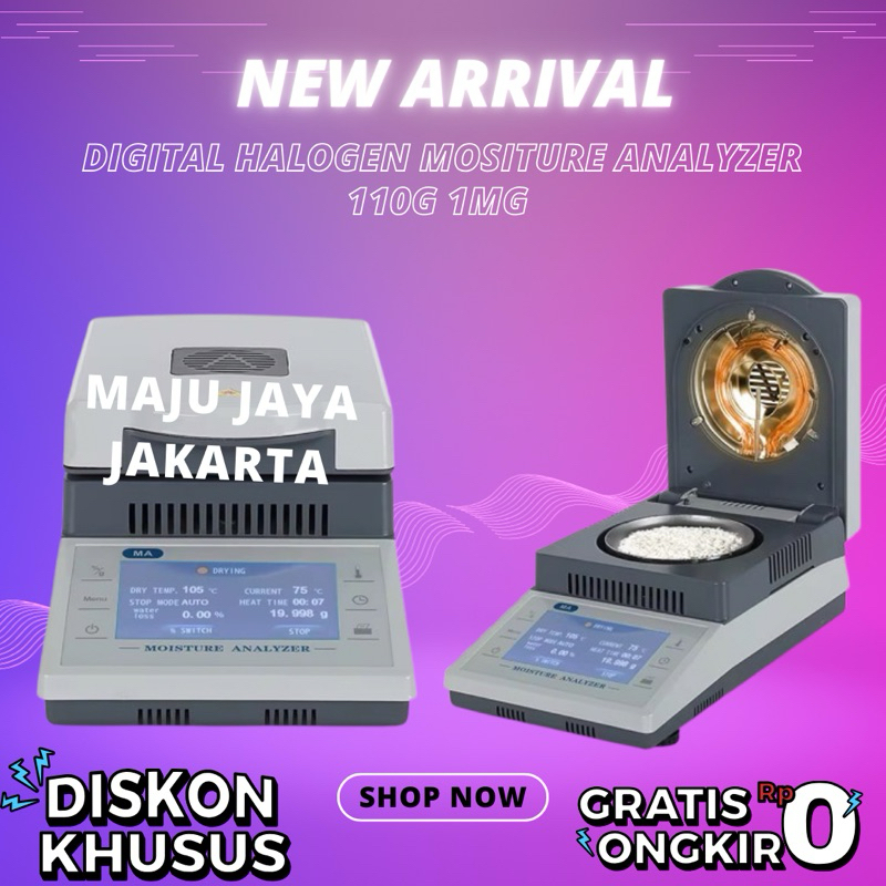 Jual Moisture Analyzer Halogen DHS-110 110g x 0.01 Touc Screen | Shopee Indonesia