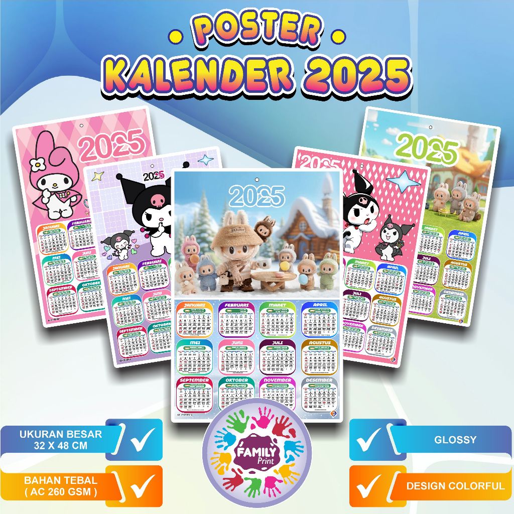 Jual KALENDER ANAK - Kalender Labubu - Kalender Kuromi - KALENDER ...