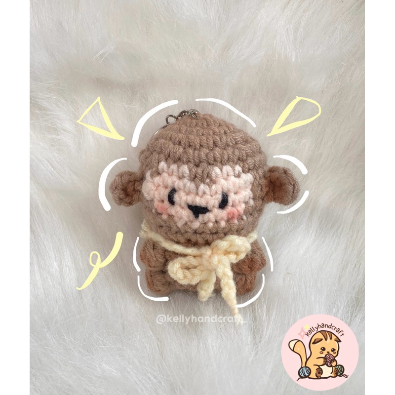 Jual Crochet Monkey Keychain | Gantungan Kunci Rajut | Gantungan Kunci ...