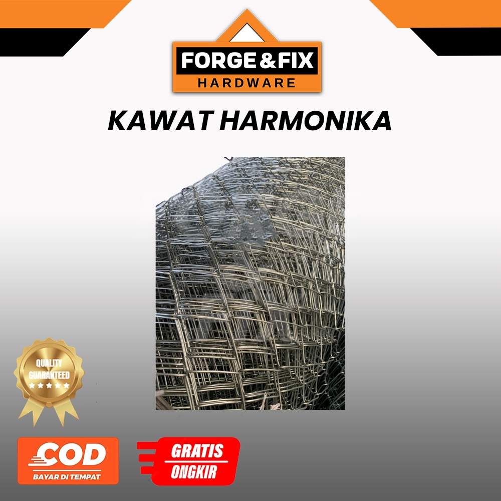 Jual [1ROLL] Kawat Harmonika Wajik Pagar Galvanis BWG 16 Tinggi x Panjang 1M x 25M | Shopee ...