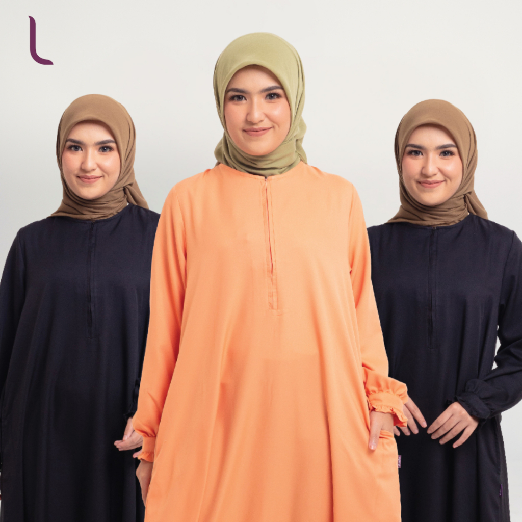Jual Elzatta Baju Gamis Wanita Polos Gamis Manset Frills Katun Ravelli ...