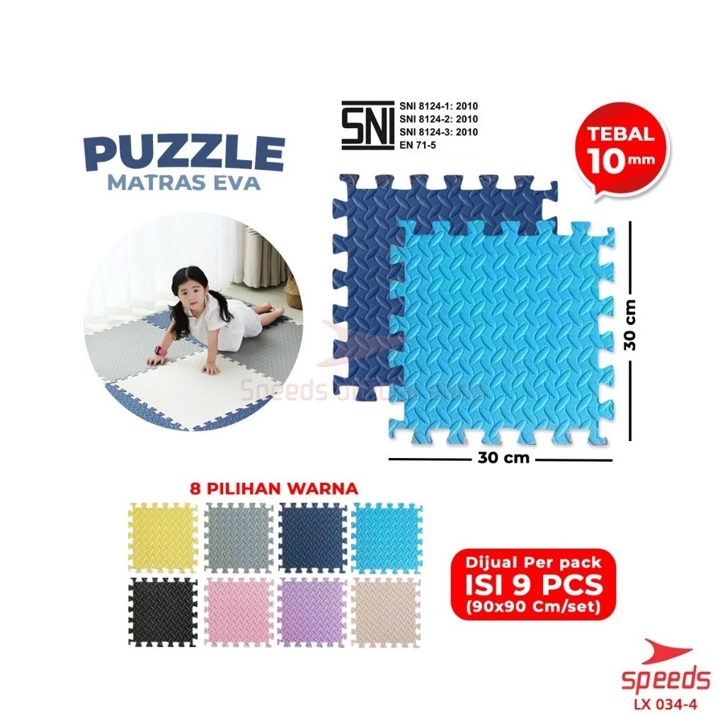 Jual Speeds Matras Eva Mat 30x30cm 10mm Matras Puzzle Anak Evamat Empuk ...