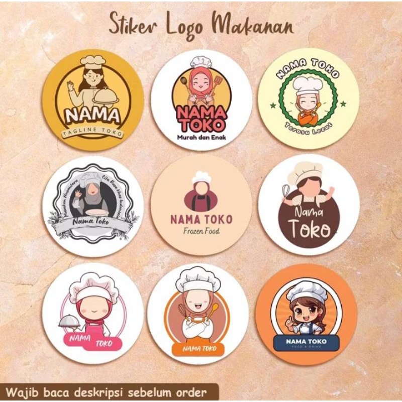 Jual STIKER LOGO BRAND UKURAN 8x8 CUSTOM NAMA TOKO/LABEL KEMASAN PRODAK ...
