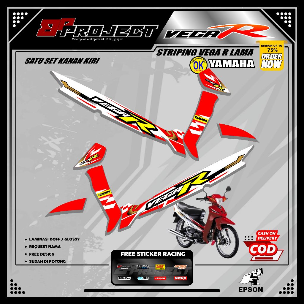 Jual STRIPING YAMAHA VEGA R LAMA ORI SIMPEL SEMY FULL BODY (VEGSA 009 ...
