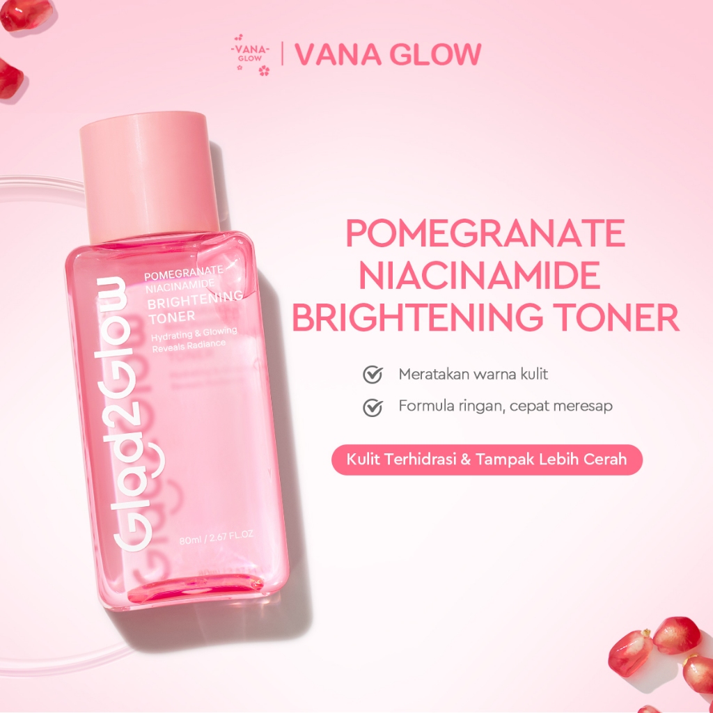 Jual 【Brightening Toner】GLAD2GLOW POMEGRANATE NIACINAMIDE BRIGHTENING ...