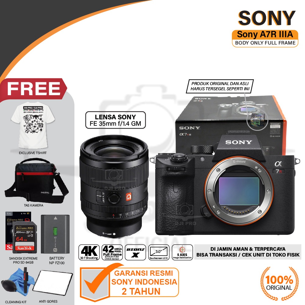 Jual Sony Alpha A7R IIIA + FE 35MM F1.4 GM - Mark 3A - A7RM3A ...