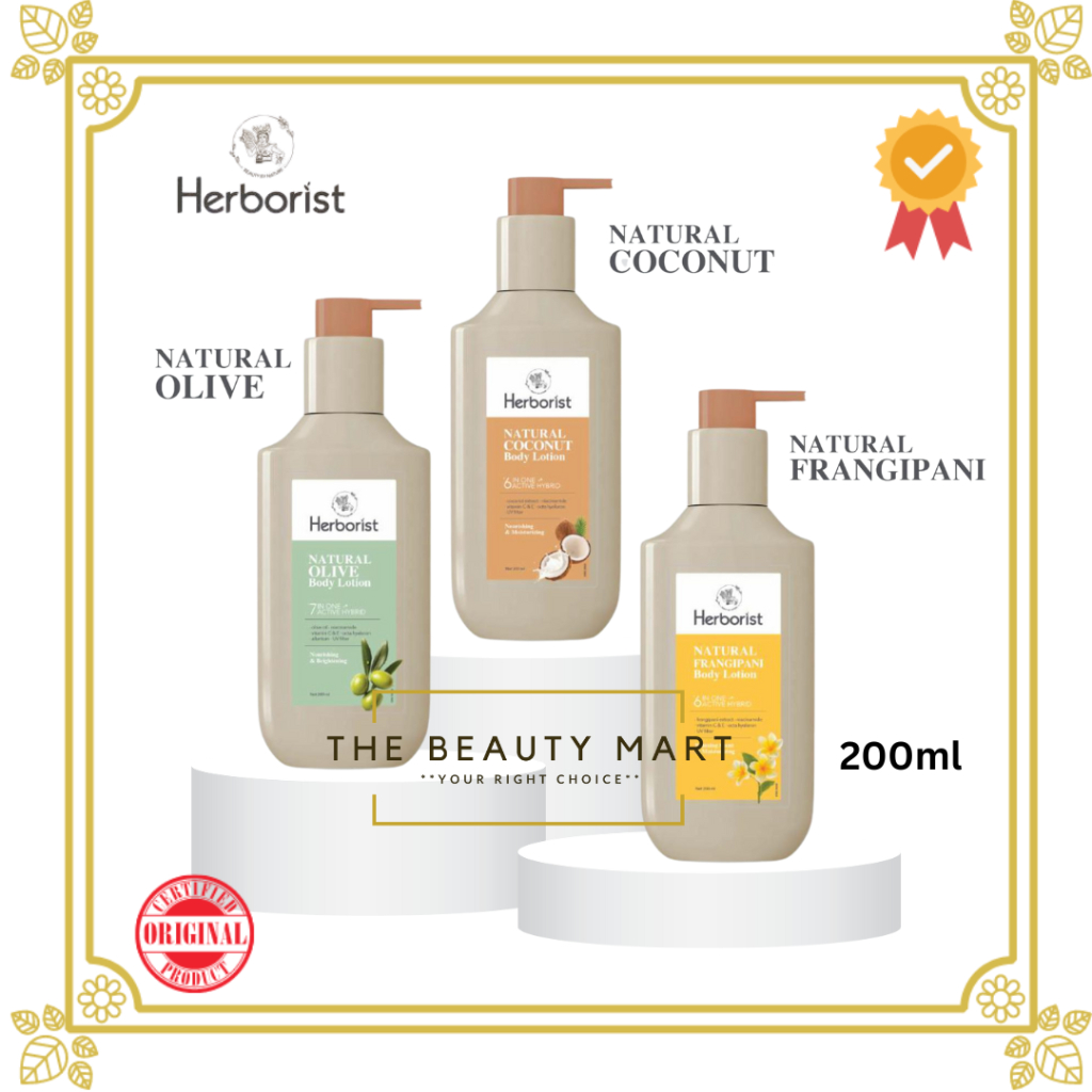 Jual HERBORIST Body Lotion 200ml | Natural Olive | Coconut | Frangipani ...