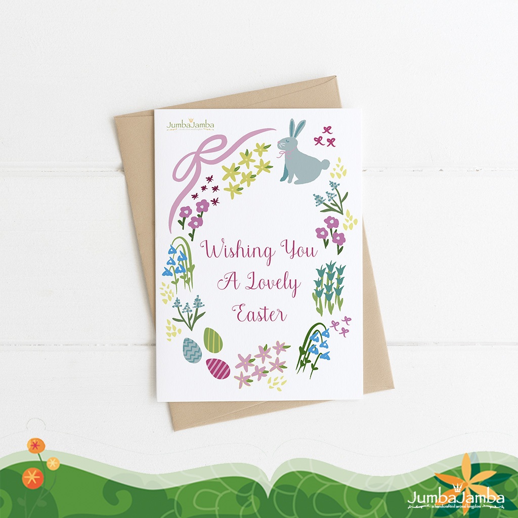 Jual Kartu Ucapan Paskah A6 Kertas Linen - Jumba Jamba Lovely Bunny ...