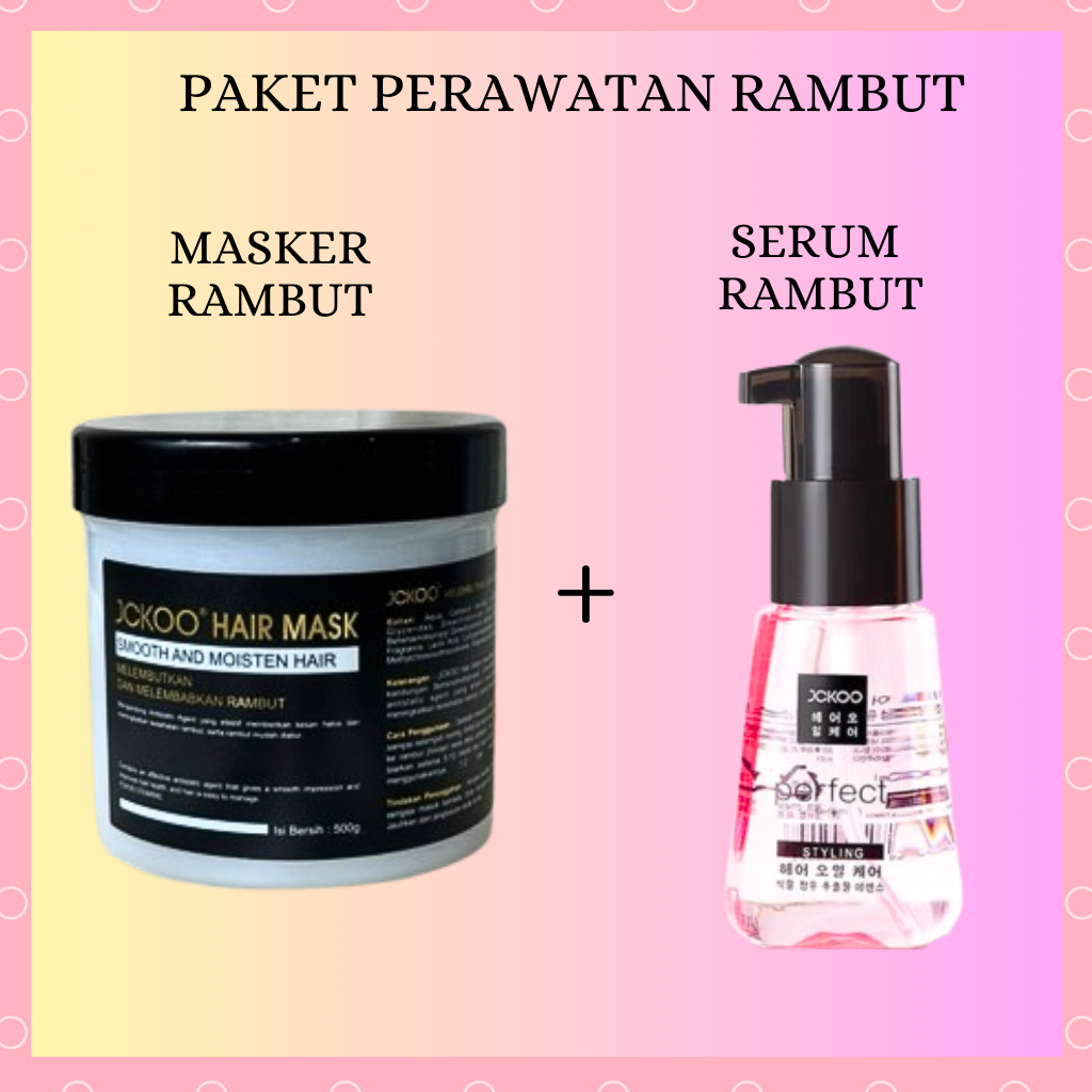 Jual Paket JCKOO HAIR SERUM + JCKOO Hairmask Vitamin Pelurus Rambut ...