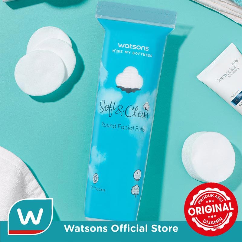 Jual Watsons Soft & Clean Round Facial Puffs 80pcs Kapas Bulat | Shopee ...
