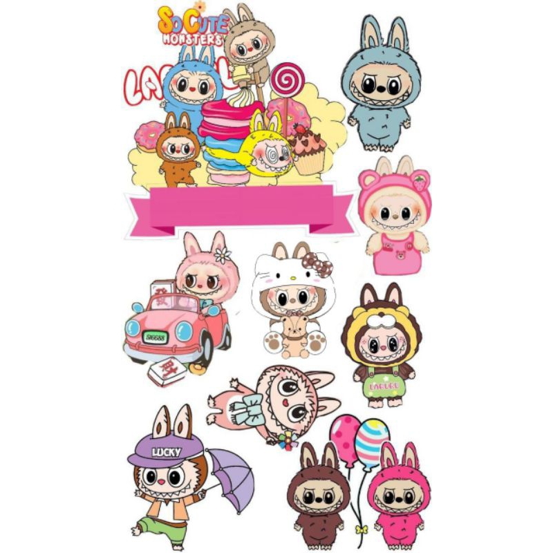 Jual (Custom)Topper cake Labubu / Topper hiasan kue ulang tahun / Cake ...