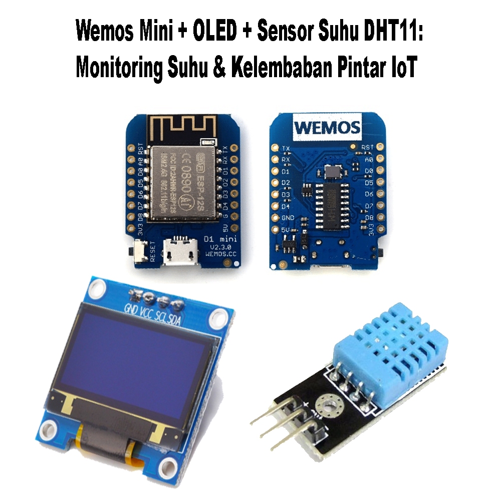 Jual Wemos Mini OLED Sensor Suhu DHT11: Monitoring Suhu dan Kelembaban Pintar IoT | Shopee Indonesia