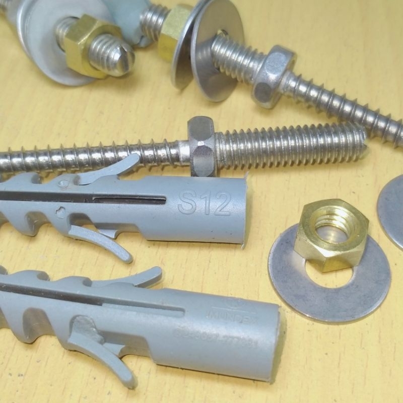 Jual baut closet duduk baut viser #8x80 bahan stainless sus 304 mur ...