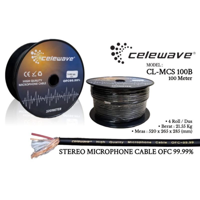 Jual KABEL AUDIO MIC MICROPHONE STEREO ORIGINAL CELEWAVE CL-MCS 100B ...