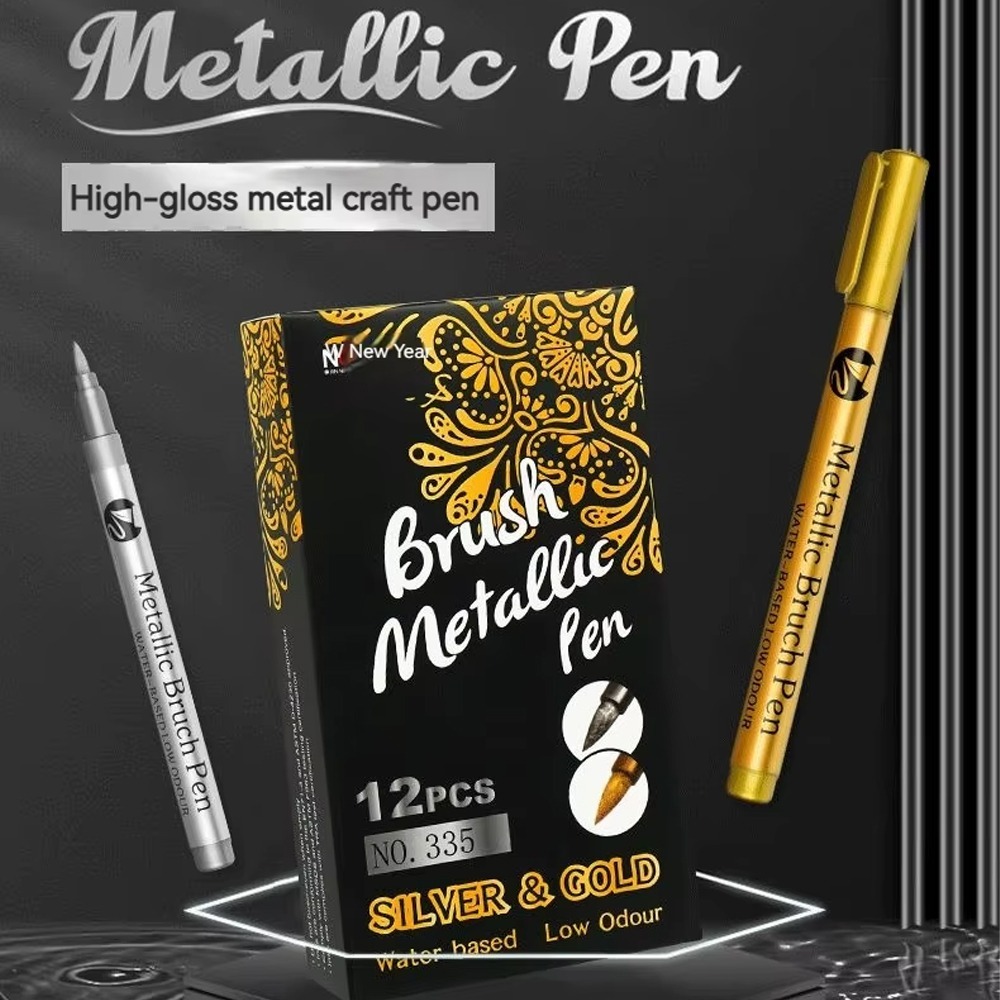 Jual Spidol Permanen Waterproof Metallic Marker Warna Gold Dan Silver ...