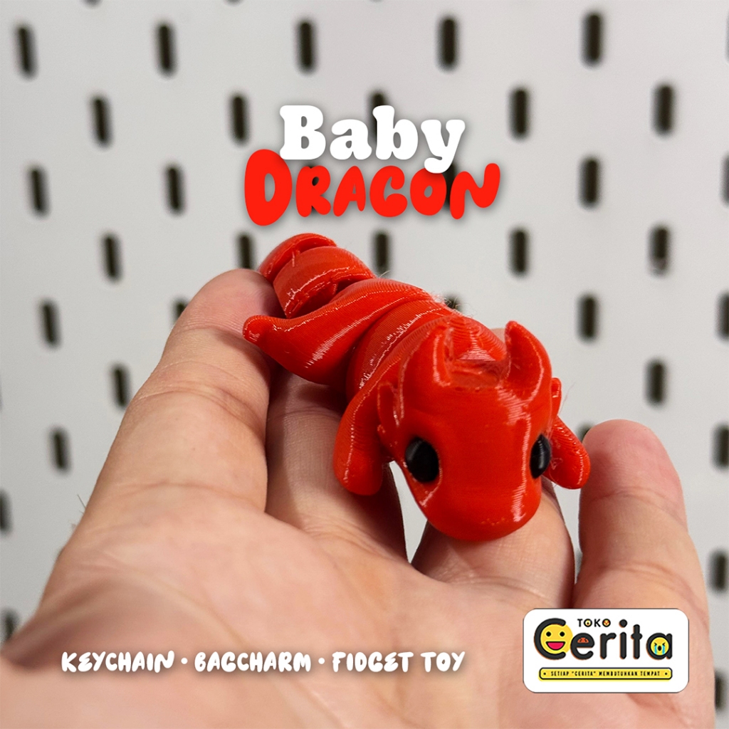 Jual Gantungan Kunci Baby Dragon Merah – Fidget Keychain Naga Lucu ...