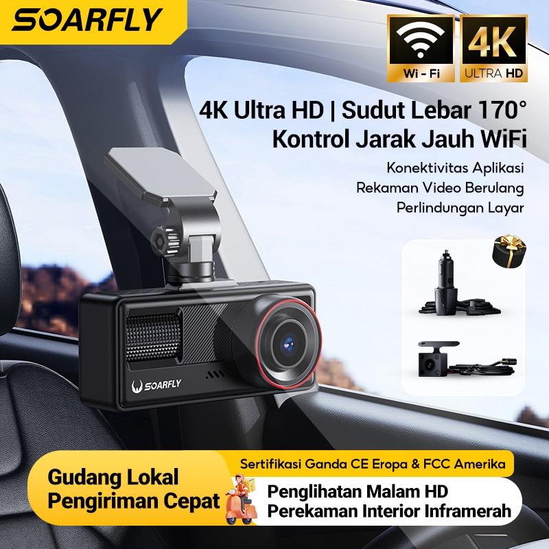 Jual SOARFLY 4K HD Dashcam Mobil WIFI 3 Cameras Perekaman Loop ...