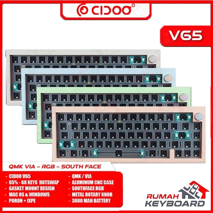 Jual CIDOO - V65 - 66 Keys - Gasket - South - Barbone - Mechanical ...