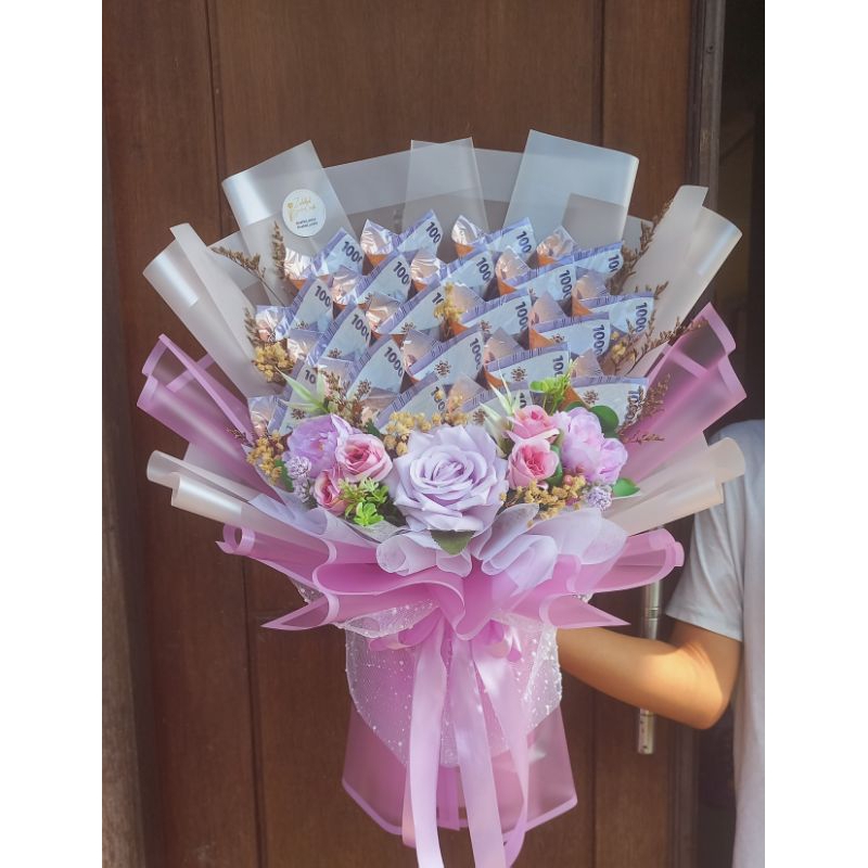 Jual Money bouquet Buket uang Buket bunga 15 lembar 20 lembar Bunga ...