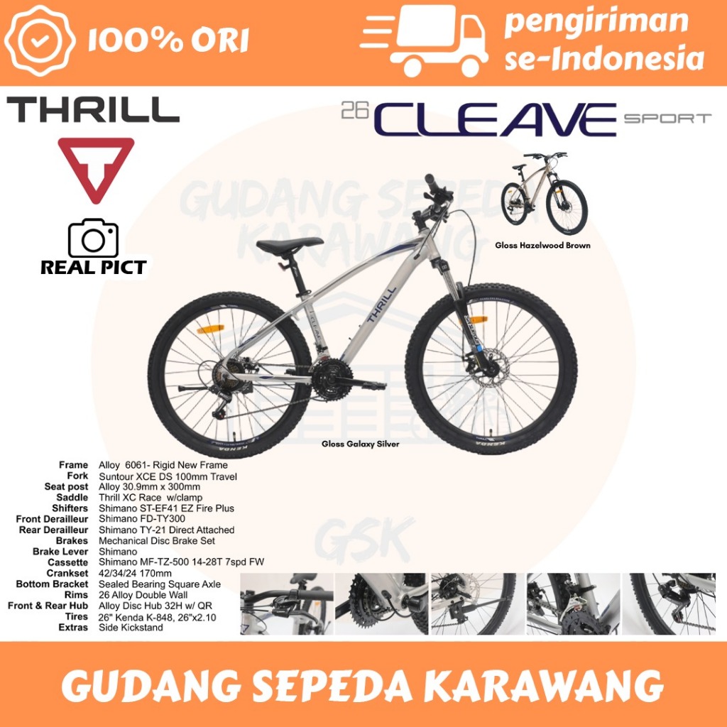 Jual SEPEDA GUNUNG THRILL MTB 26" CLEAVE SPORT MY2025 | Shopee Indonesia