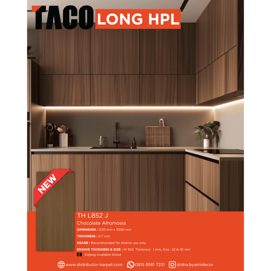 Jual Taco Long HPL 3m x 1,22m | HPL Motif Kayu Woodgrain Pelapis Furniture | Shopee Indonesia