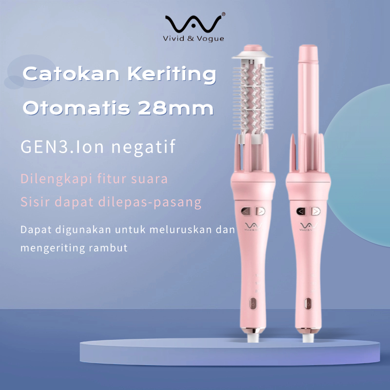 Jual Vivid&Vogue GEN3 Catokan Curly Otomatis 28mm Keramik Hair Curler Alat Curly Rambut | Shopee ...