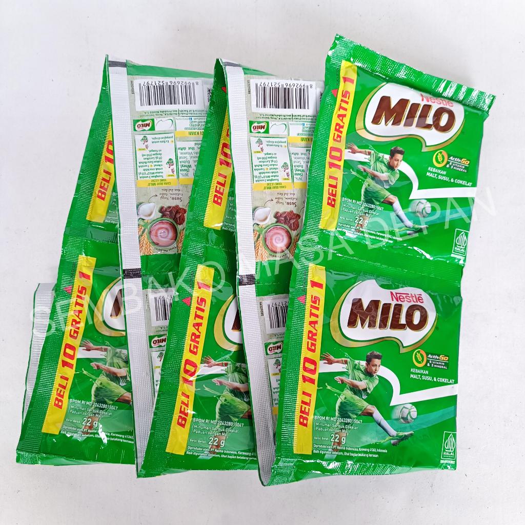 Jual Nestle Milo 22 gr isi 10 Susu Milo Bonus 1 Saset Bubuk Instan ...
