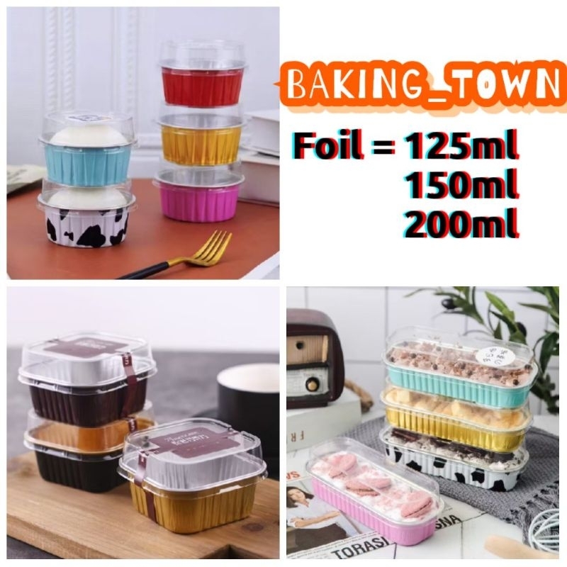 Jual 10pcs - 125ml/150ml/200ml PREMIUM aluminium foil cup BULAT KOTAK ...
