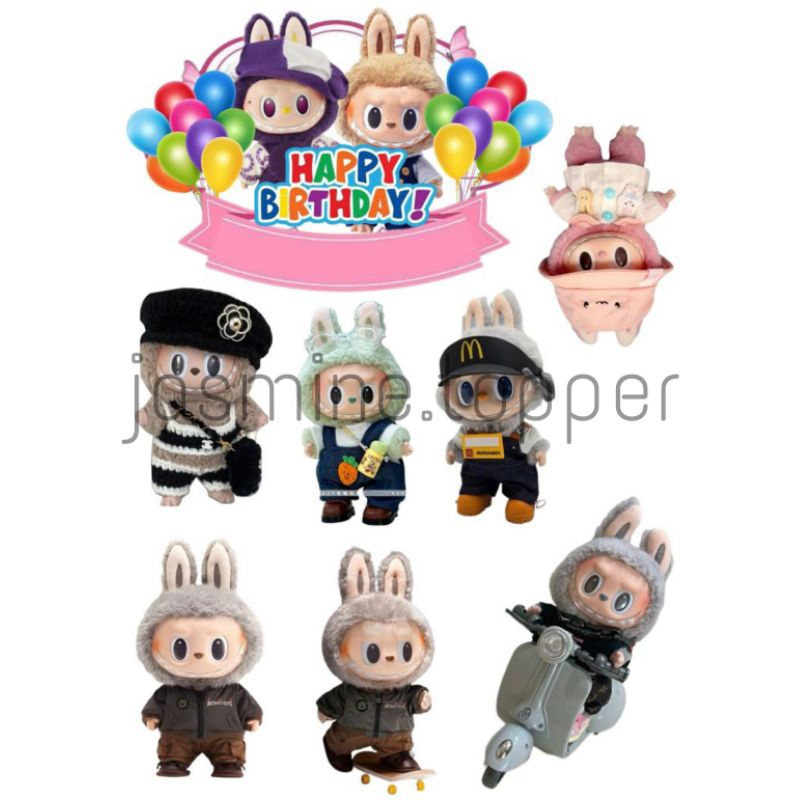Jual TOPPER Cake LABUBU/Hiasan Kue Ultah [FREE] custom Nama/Umur/Foto ...