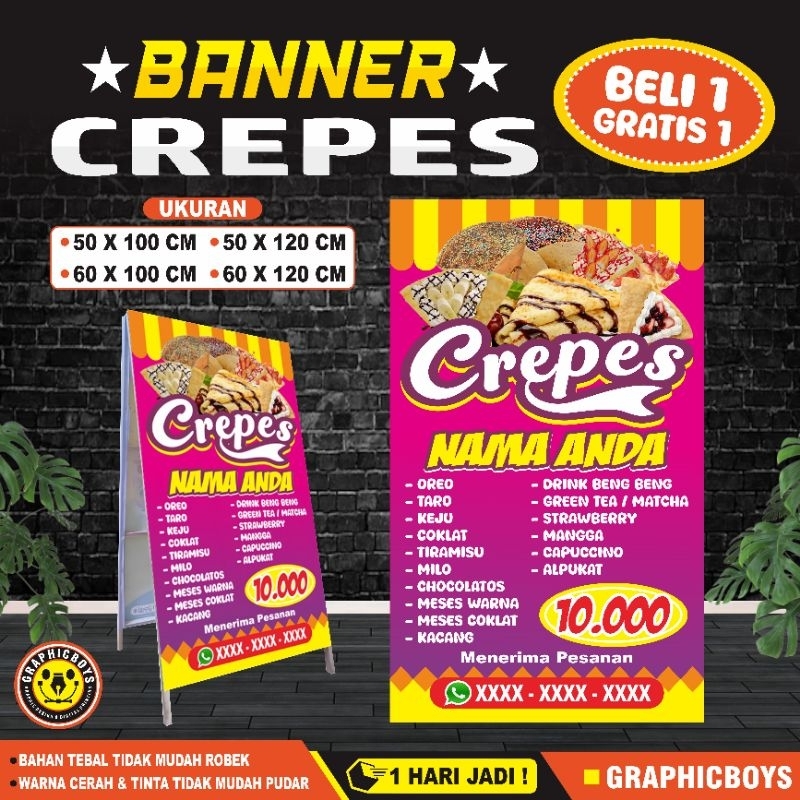 Jual Spanduk Crepes Terbaru, Banner Crepes Terbaru | Shopee Indonesia