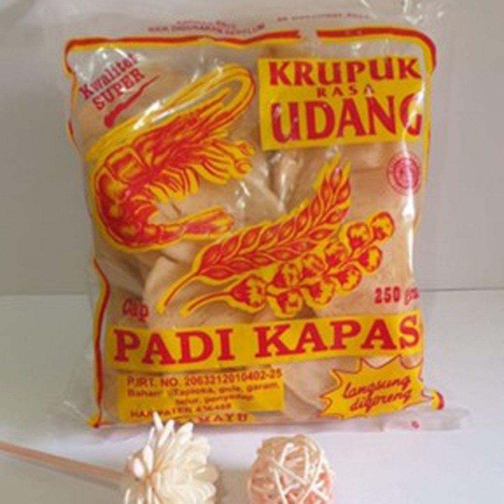 Jual kerupuk krupuk udang cap padi kapas ukuran sedang/biasa250 gr asli ...