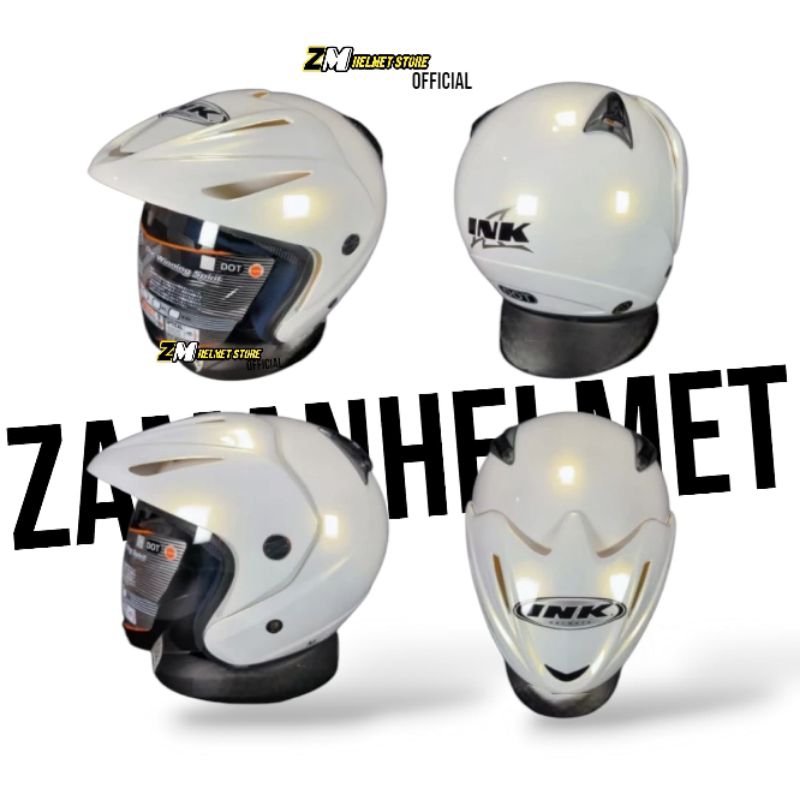 Jual Helm INK CX22 Solid White | Half Face Bertopi SNI DOT ORIGINAL 100 ...