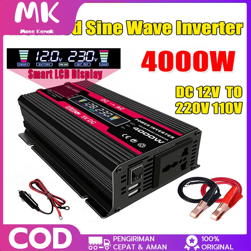 Jual (Dikirim Dari Jakarta) Power Inverter Pure Sine Wave PSW DC 12V/24V To AC 220V 3000W/4000W ...