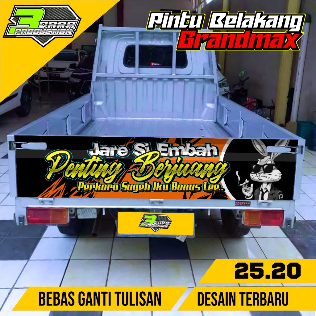 Jual (COD) Stiker Decal Pintu Belakang Grand Max pick up Stiker Pintu ...