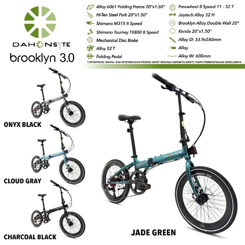 Jual sepeda lipat dahon Brooklyn 3.0 20" | Shopee Indonesia