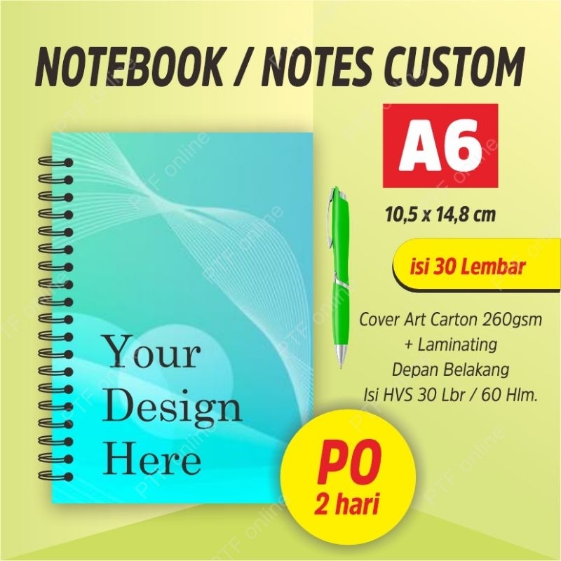 Jual Notebook/Notes Custom A6 isi 30 | Shopee Indonesia
