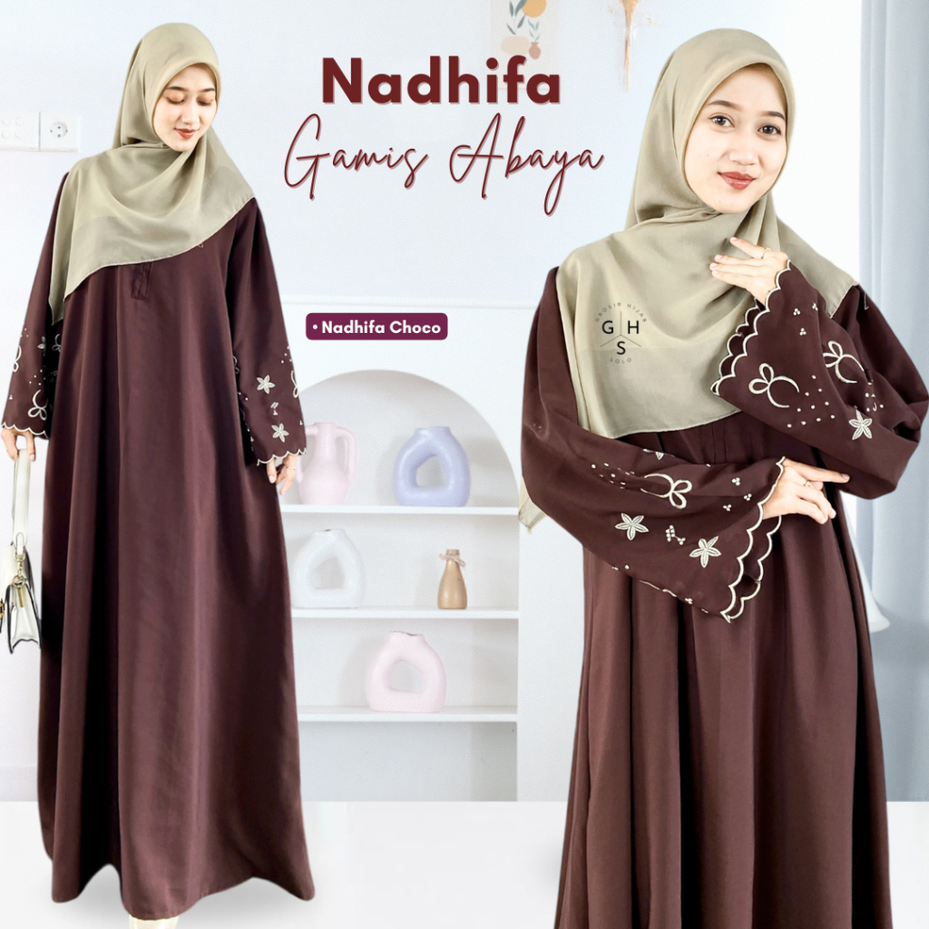 Jual NADHIFA GAMIS ABAYA TURKEY BASIC KOMBINASI BORDIR COQUETTE ATASAN ...