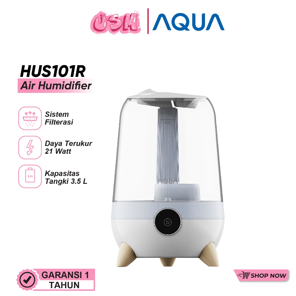 Jual AQUA HUS101R 3.5L Humidifier with Essential Oil Diffuser Tray ...