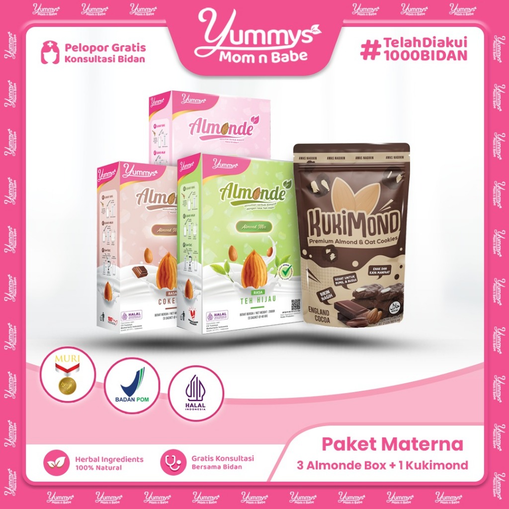 Jual Paket Materna - Almonde Susu Almond Kaya Asam Folat - Nutrisi ...