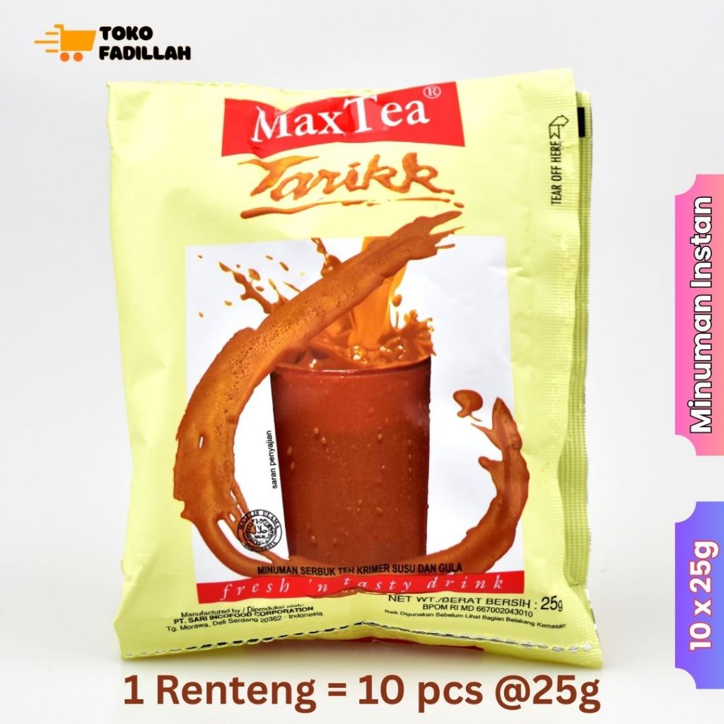 Jual MaxTea Teh Tarik 25g x 10 Sachet (1 Renteng) | Shopee Indonesia