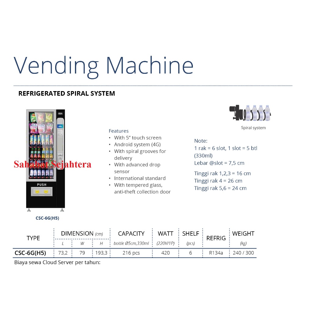 Jual GEA Vending Machine CSC-6G(H5) Otomatis – Mesin Penjual Minuman ...