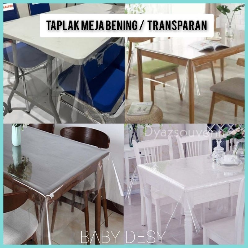 Jual TAPLAK MEJA PLASTIK BENING TRANSPARAN METERAN / TEBAL ANTI AIR / TAHAN MINYAK / MUDAH ...