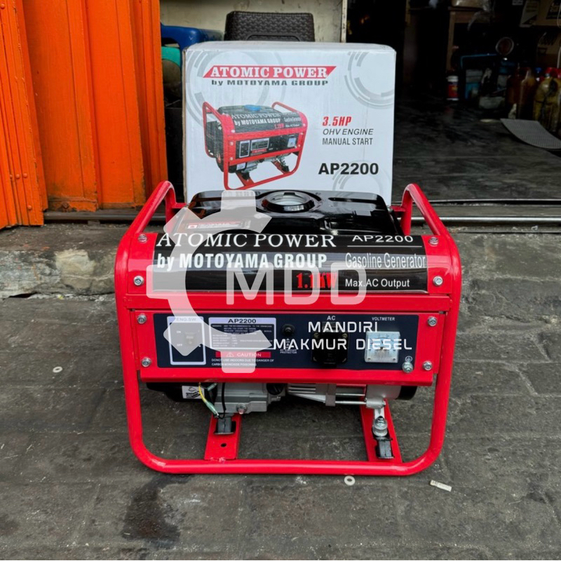 Jual GENSET BENSIN GENERATOR PORTABLE AP2200 ATOMIC POWER BY MOTOYAMA 1000 WATT | Shopee Indonesia