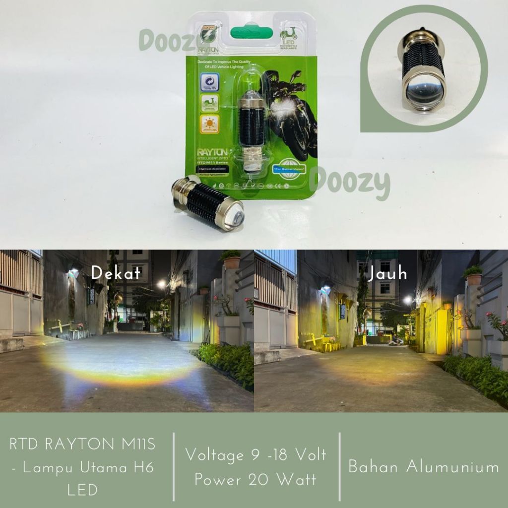 Jual RTD RAYTON M11S Lampu Utama H6 LED Bahan Alumunium | Shopee Indonesia