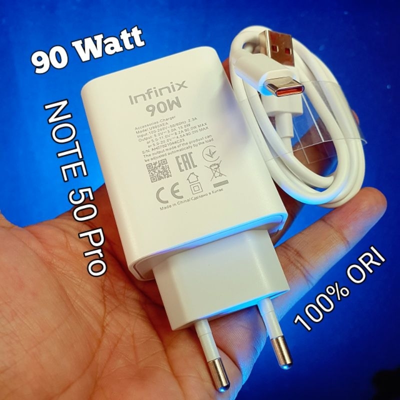 Jual Charger infinix 90 watt NOTE 50 Pro Bawaan HP Original 100% hyper ...