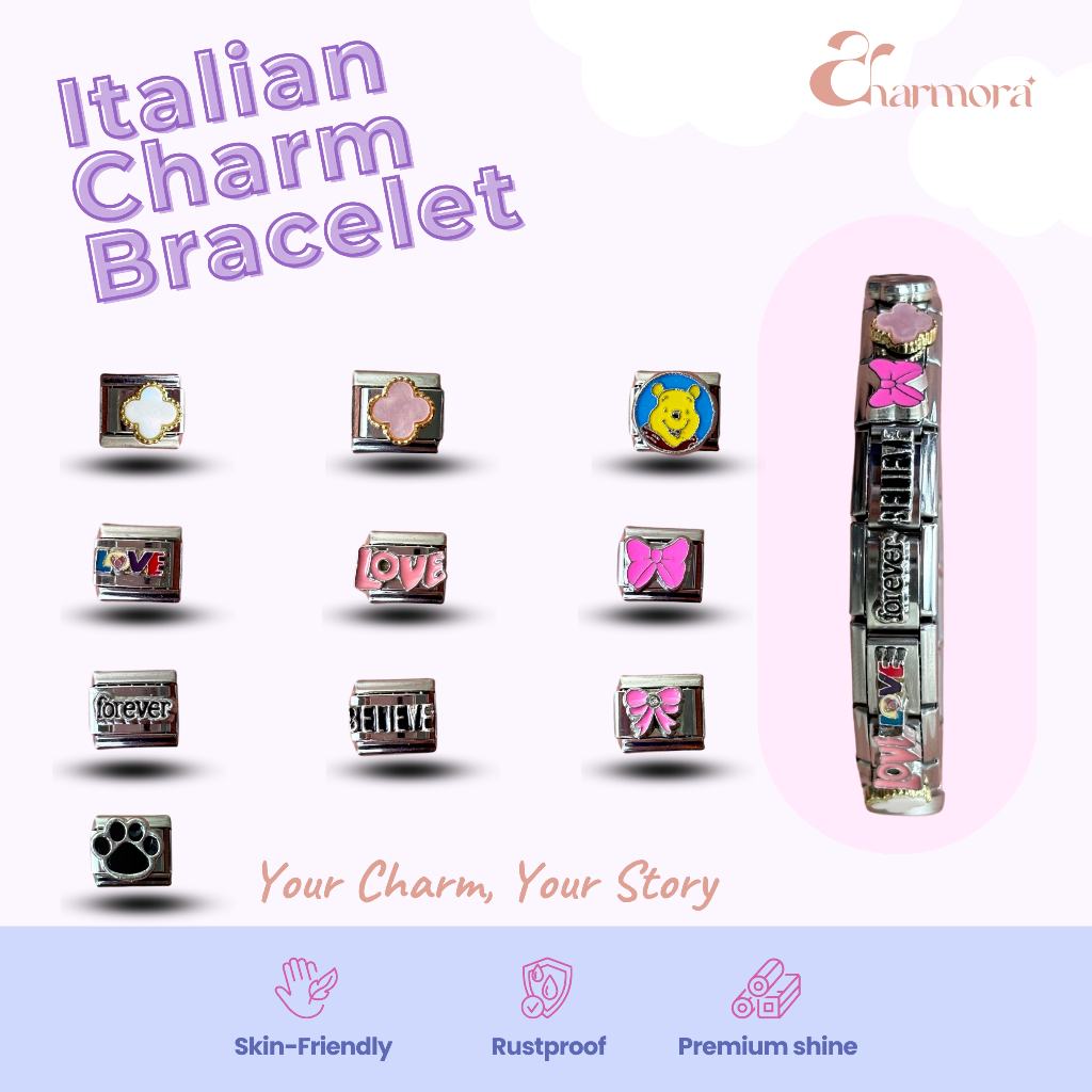 Jual Charmora_id|Charm Kata & Simbol Italian Charm Bracelet | Aksesoris ...