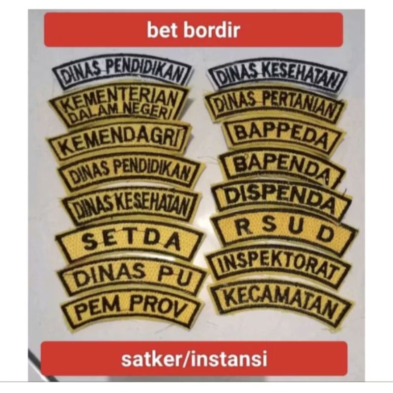 Jual BET BORDIR LOGO LAMBANG LOKASI INSTANSI/ SATKER | Shopee Indonesia