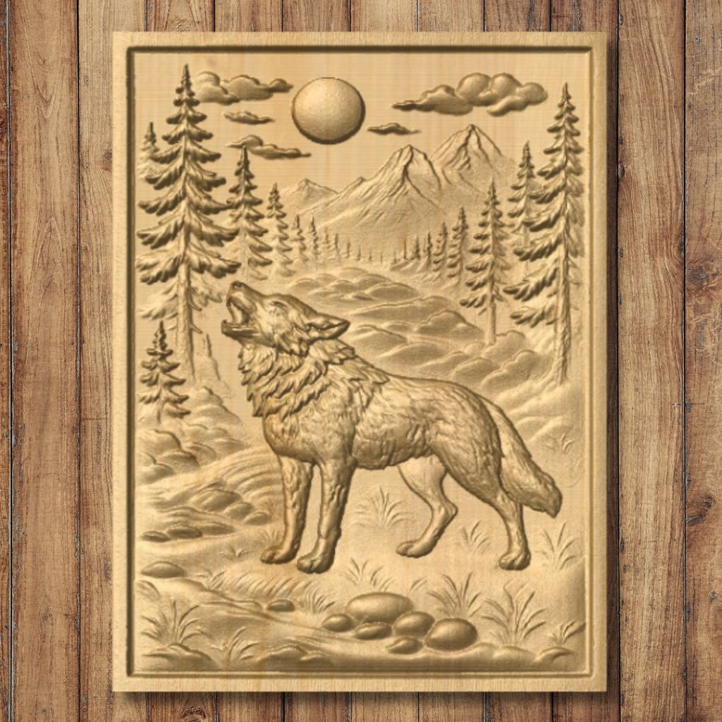 Jual Ukiran Kayu 3d Model Serigala hutan Wall Decor Aesthetic Hiasan ...